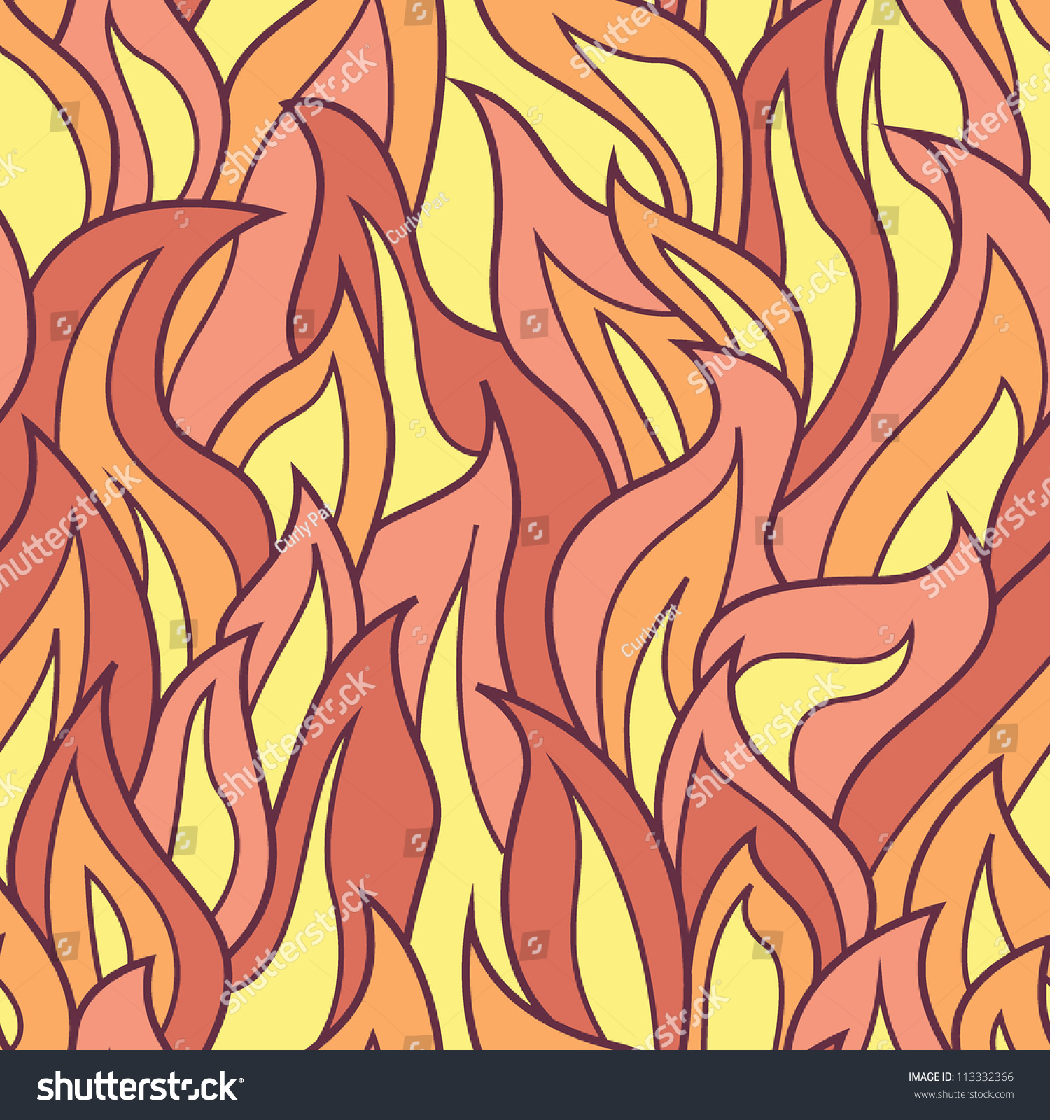 Стоковая векторная графика «Vector Seamless Pattern Fire Stylized ...