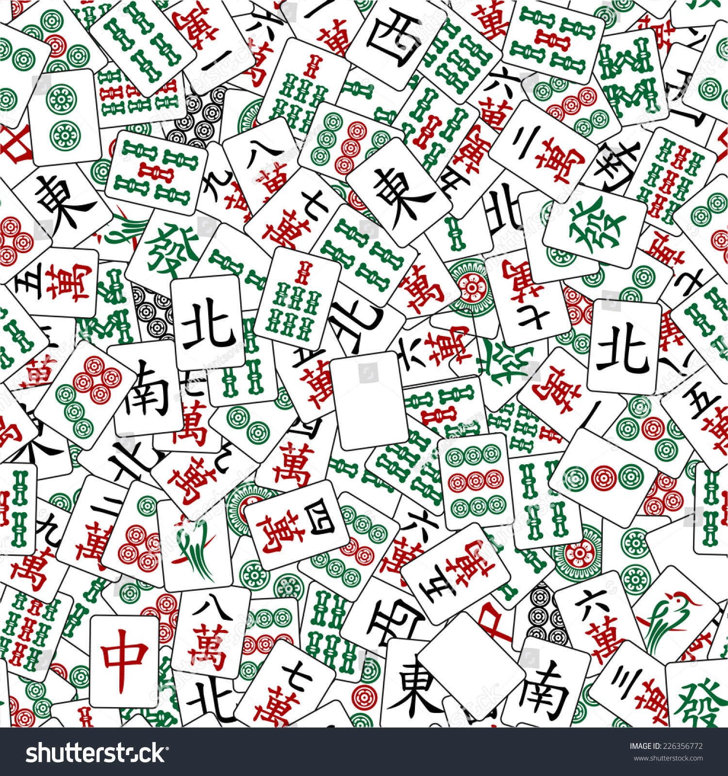 Vector Seamless Pattern Mahjong Tiles On Stock Vector (Royalty Free ...