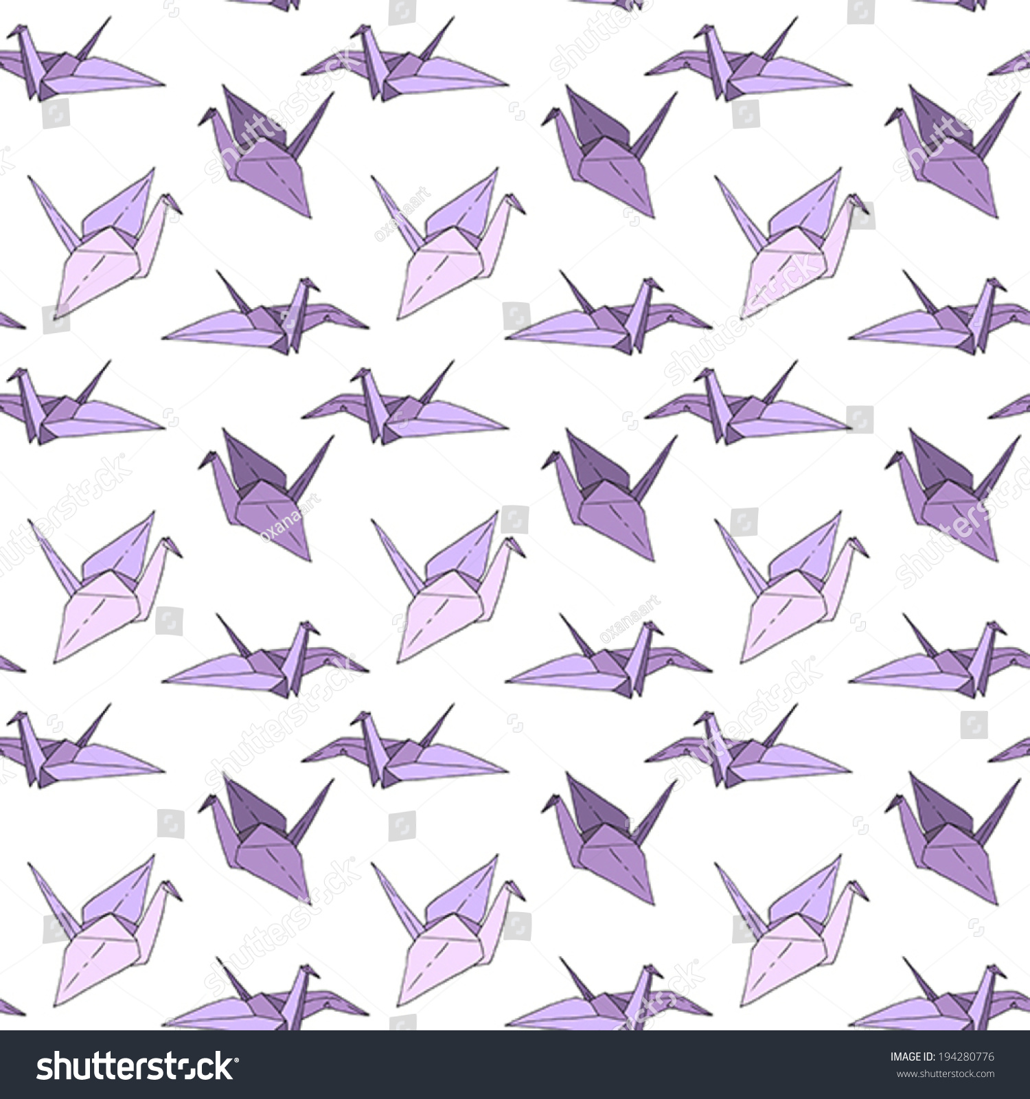 Vector Seamless Pattern Paper Origami Cranes: vector de stock (libre de ...