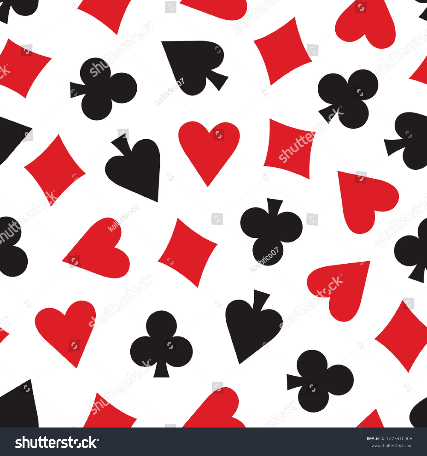 Vector Seamless Pattern Playing Card Symbols Stock Vector (Royalty Free ...