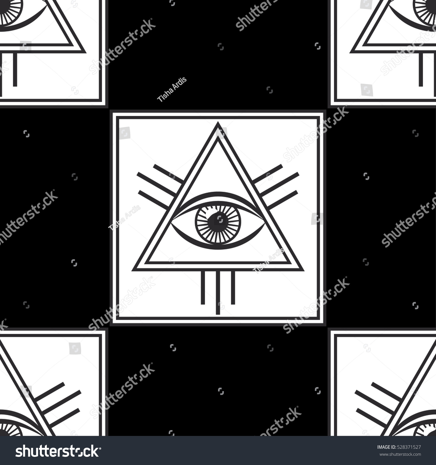 Vector Seamless Pattern Third Eye Stock Vector (Royalty Free) 528371527