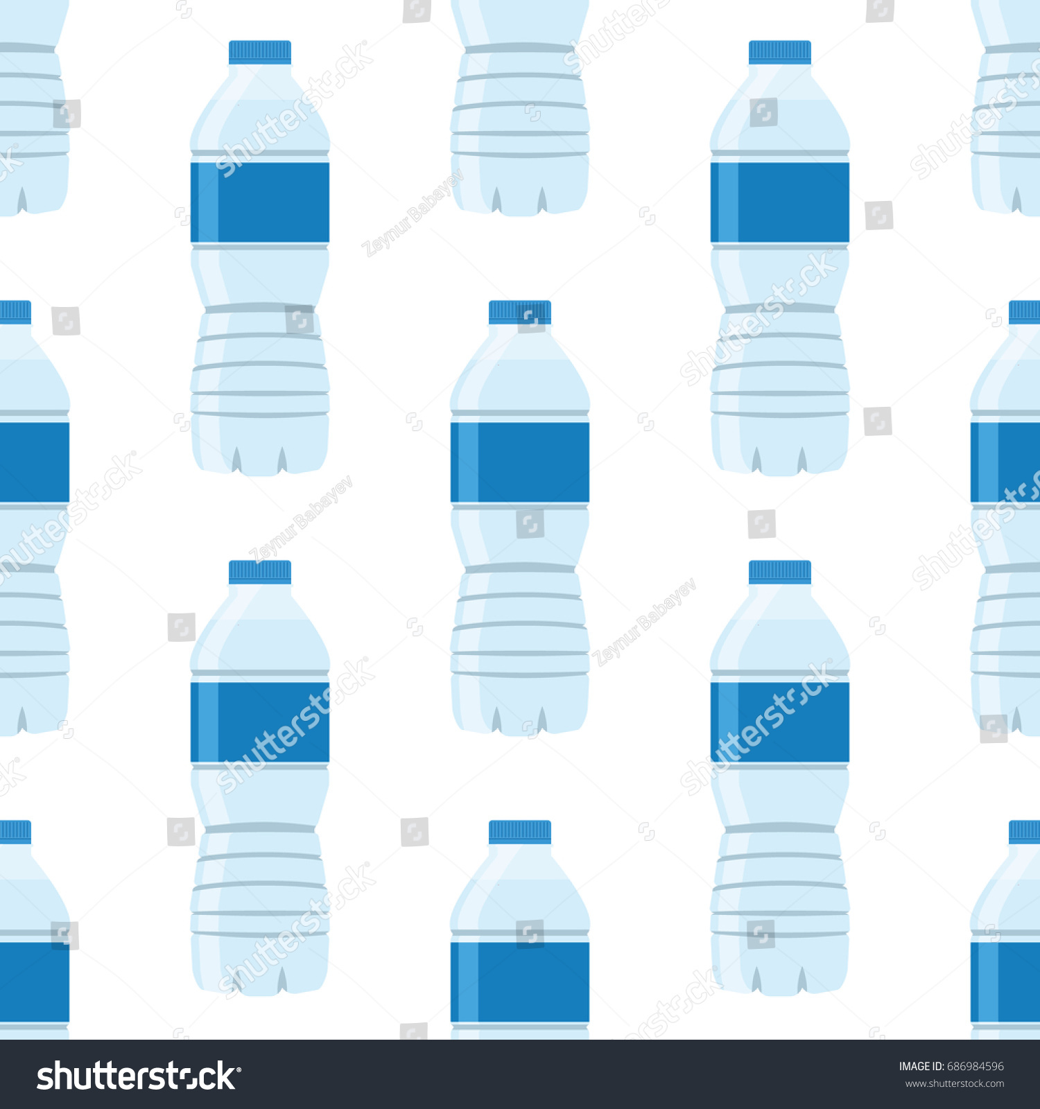Vector Seamless Pattern Water Bottles Wrapping Stock Vector (Royalty ...