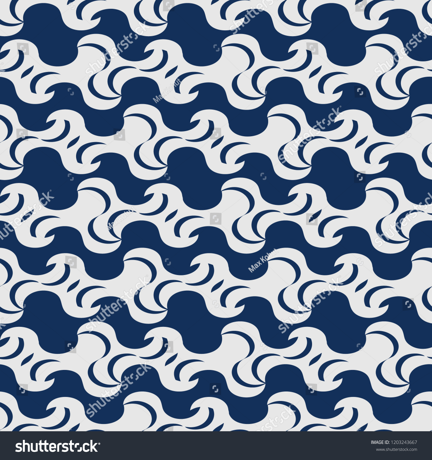 Vector Seamless Pattern Wavy Shapesmodern Stylish Stock Vector (Royalty ...