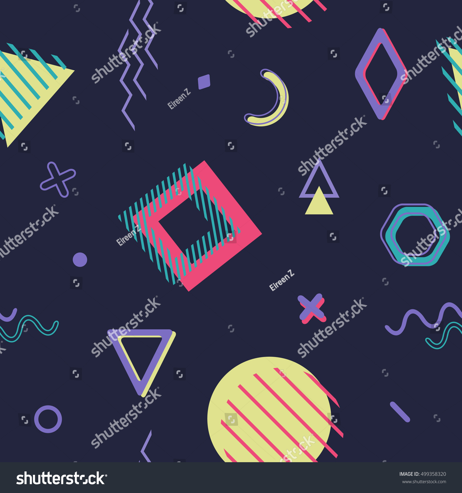 Vector Seamless Retro Comic Memphis Pattern Stock Vector (Royalty Free ...