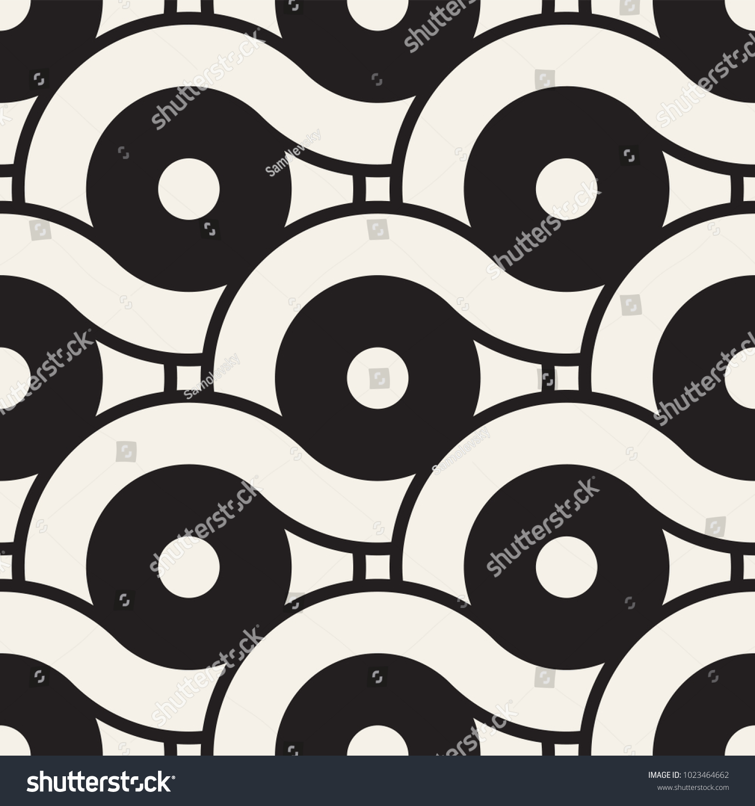 Vector Seamless Rounded Lines Texture Modern Stock Vector (Royalty Free ...