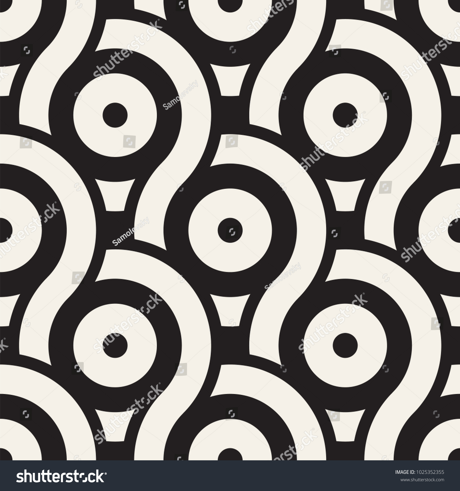 Vector Seamless Rounded Lines Texture Modern Stock Vector (Royalty Free ...