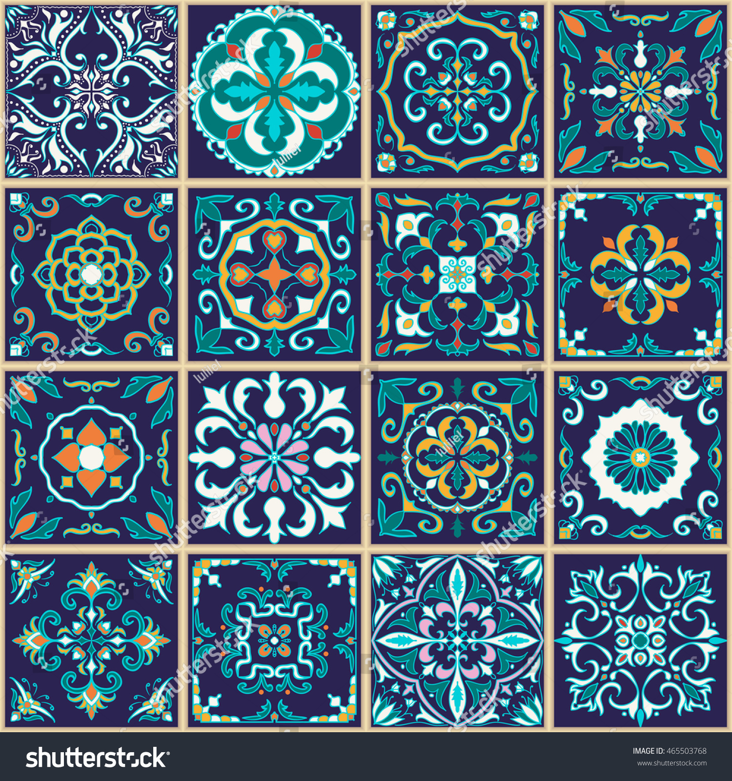 Vector Seamless Texture Beautiful Patchwork Pattern Stock Vector ...