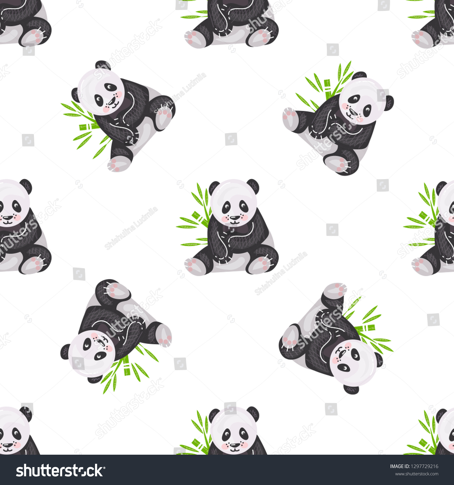 Vector Seamless Texture Panda: vector de stock (libre de regalías ...