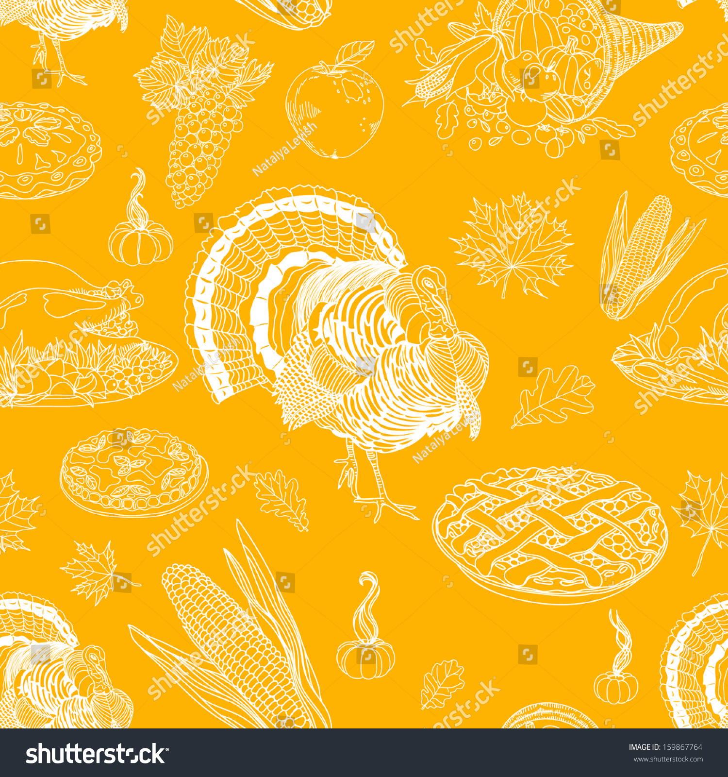 Vector Seamless Thanksgiving Pattern Repeating Abstract Stock Vector ...