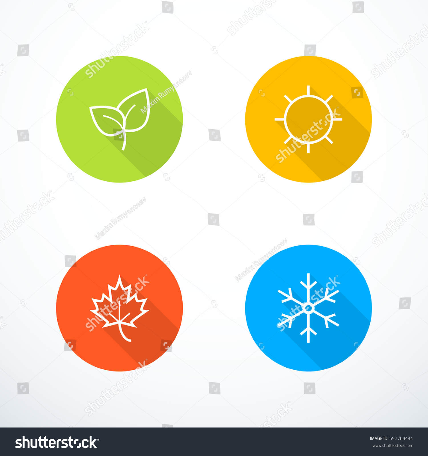 Vector Season Icons Stock Vector (Royalty Free) 597764444