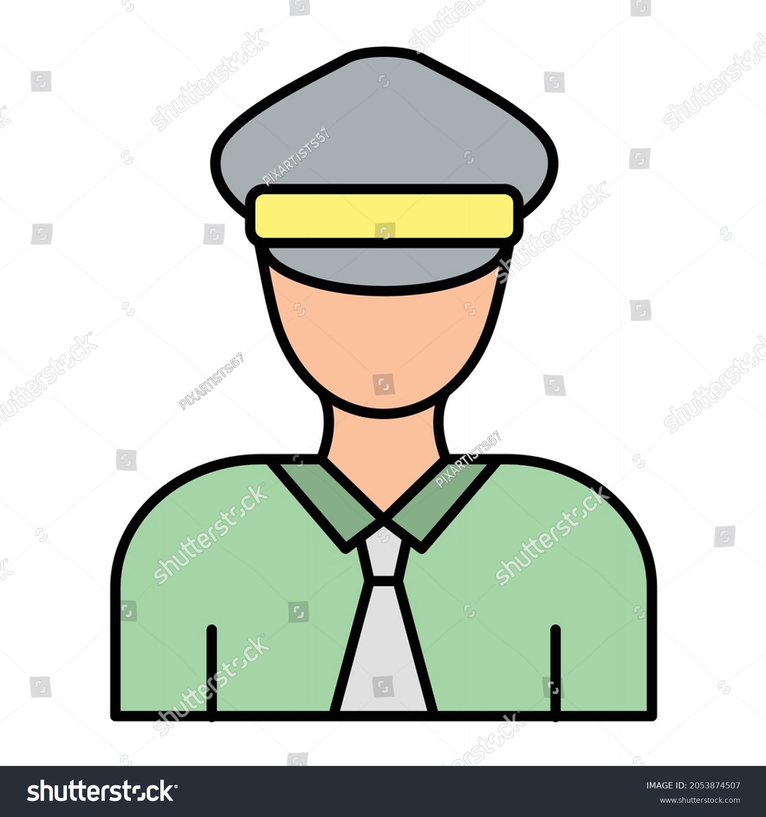 Vector Security Guard Filled Outline Icon Stock Vector (Royalty Free ...