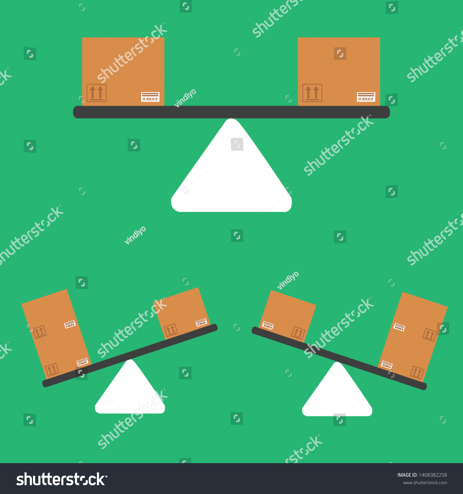Vector Seesaw Scale Box Stock Vector (Royalty Free) 1408382258