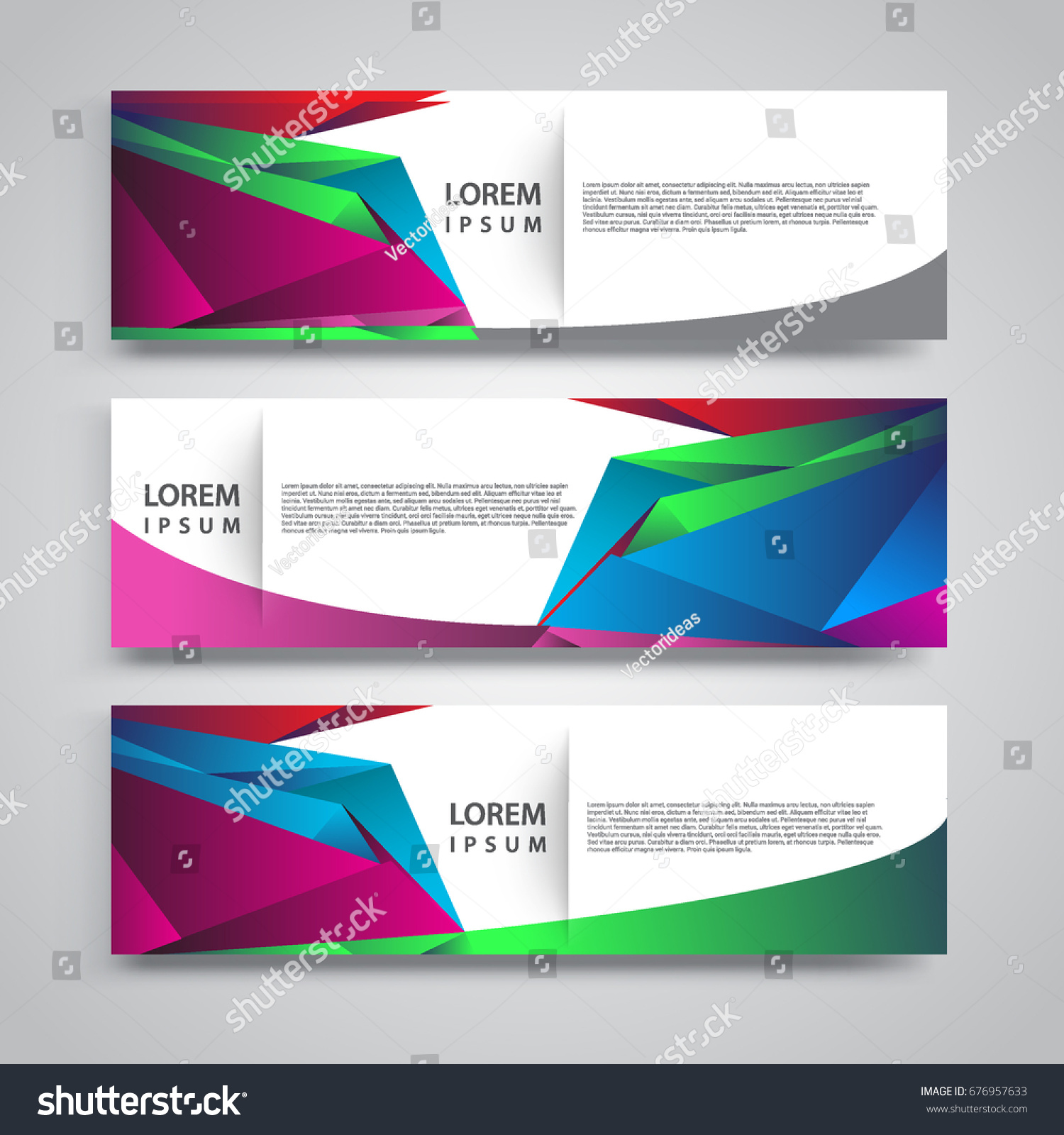 Vector Set Abstract Geometric Design Banner Stock Vector (Royalty Free ...