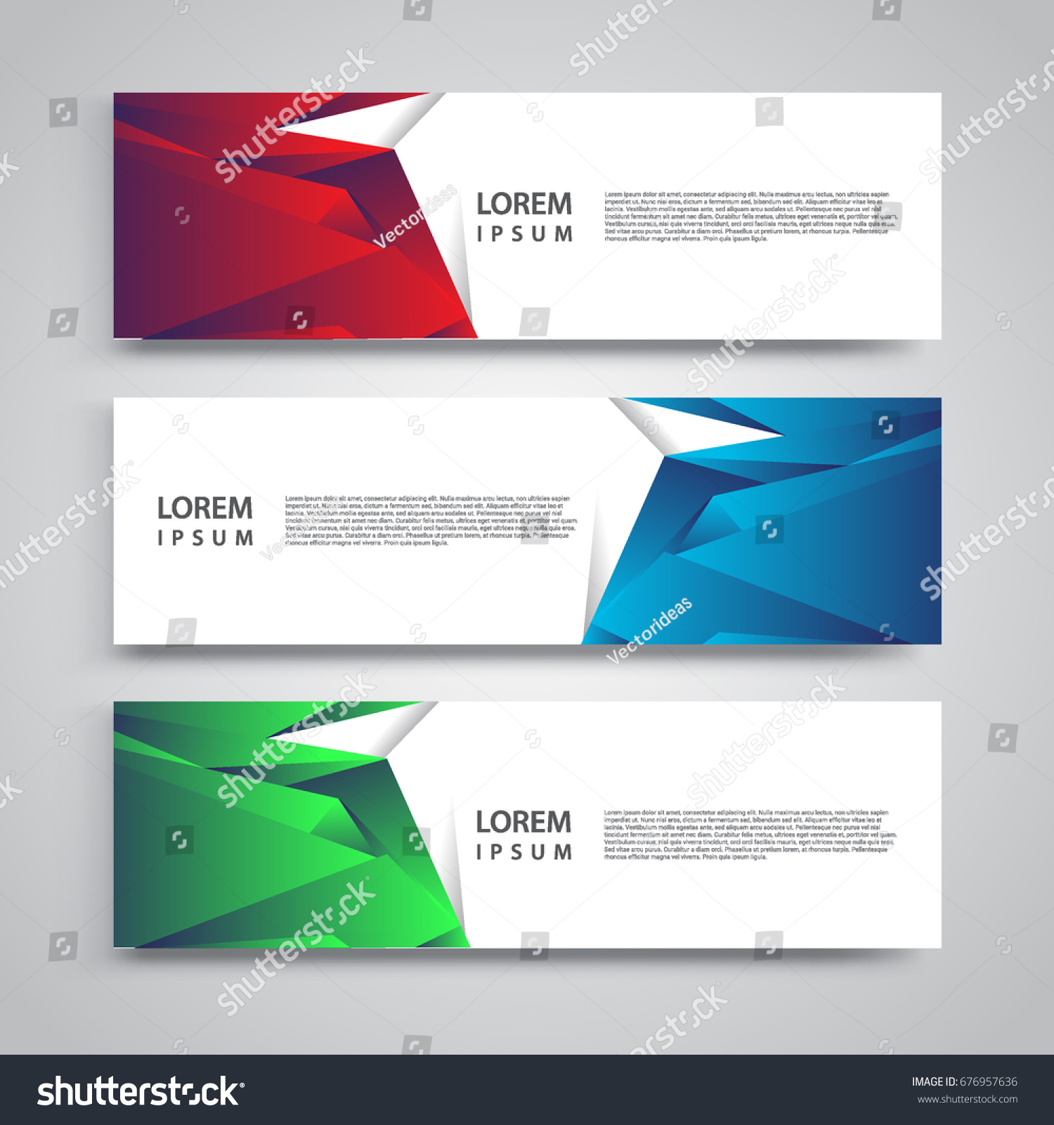 Vector Set Abstract Geometric Design Banner Stock Vector (Royalty Free ...