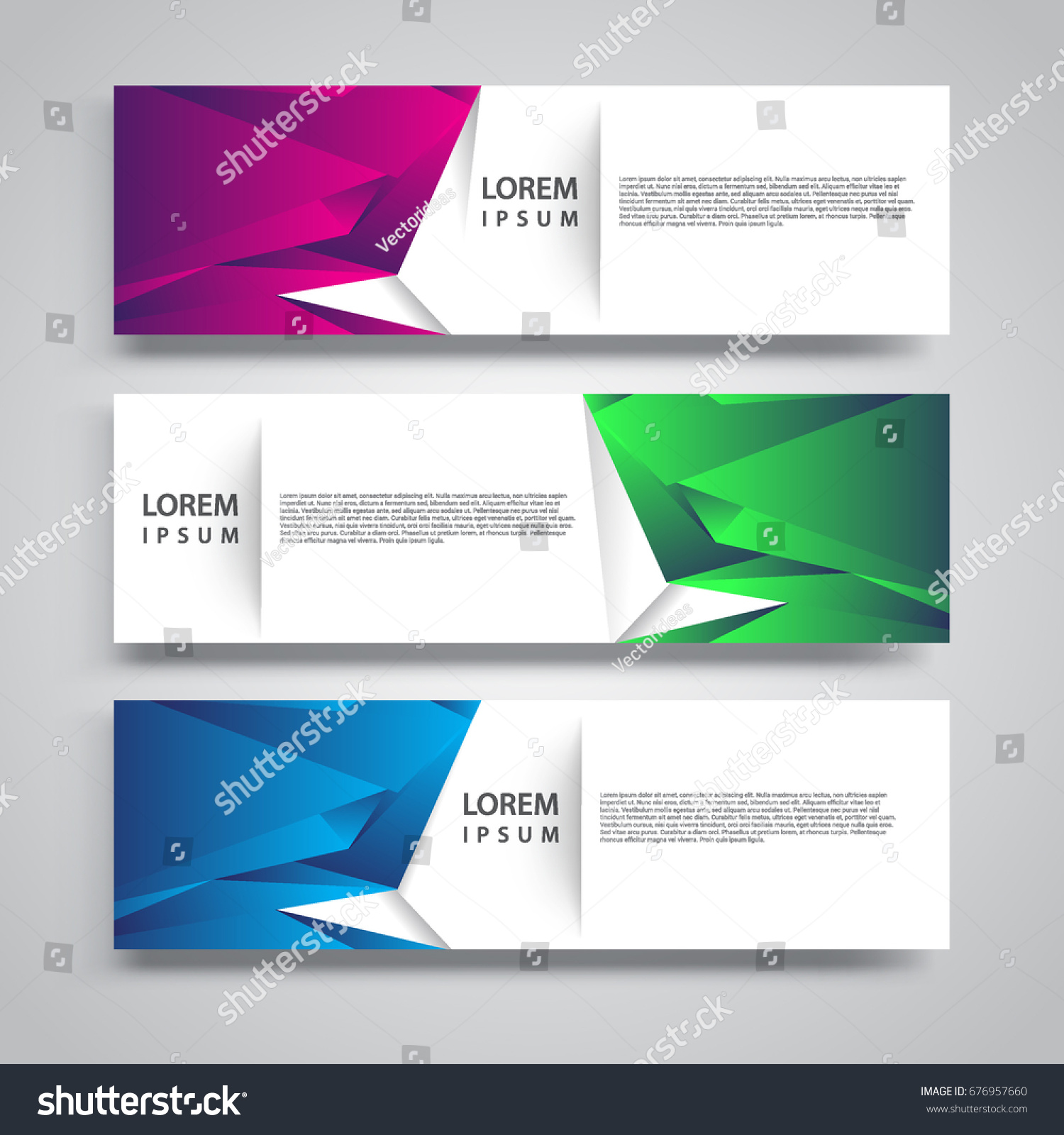 Vector Set Abstract Geometric Design Banner Stock Vector (Royalty Free ...