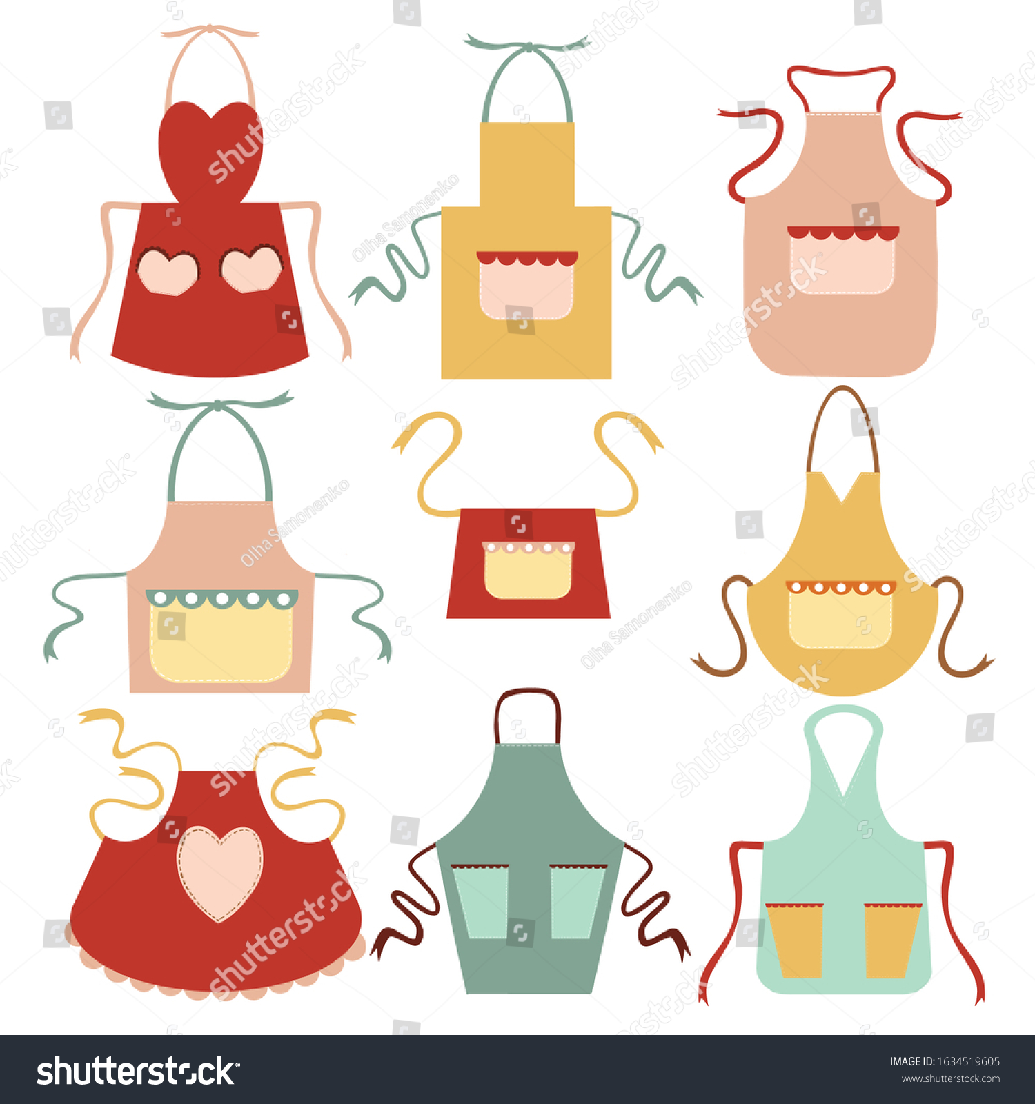 Vector Set Aprons Hand Drawn Vector Stock Vector (Royalty Free ...