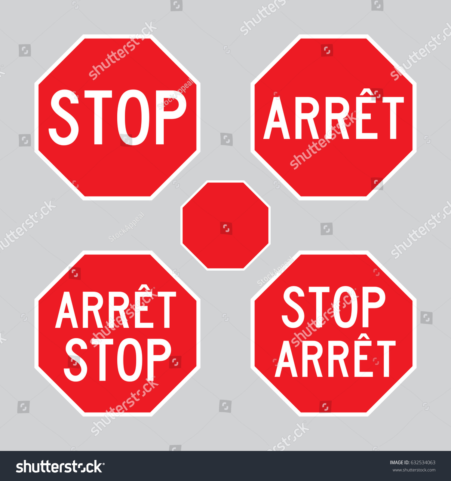 Vector Set Collection Stop Arret Signs Stock Vector (Royalty Free ... Vector Set Collection Stop Arret Signs Stock Vector (Royalty Free ...