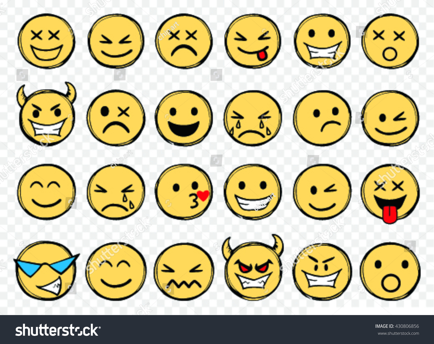 Vector Set Emotion Icons, Vector Illustration - 430806856 : Shutterstock