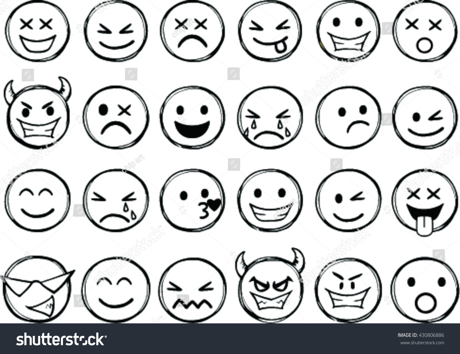Vector Set Emotion Icons, Vector Illustration - 430806886 : Shutterstock