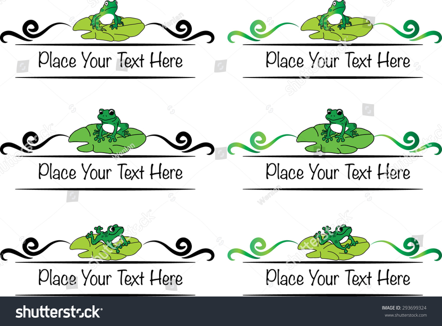 Vector Set Frog Calligraphic Design Elements Stock Vector (Royalty Free ...