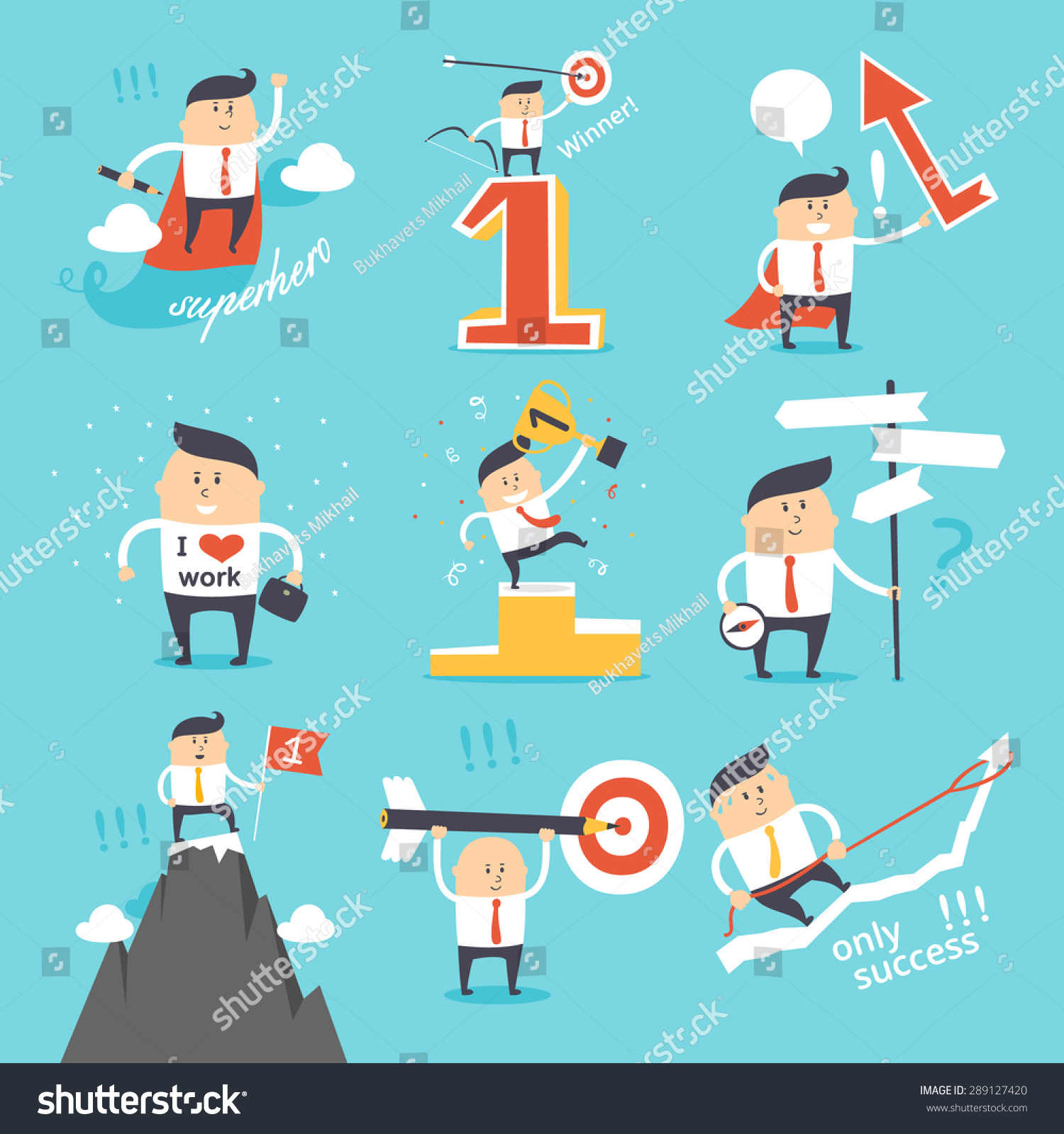 Vector Set Funny Business Stock Vector (Royalty Free) 289127420