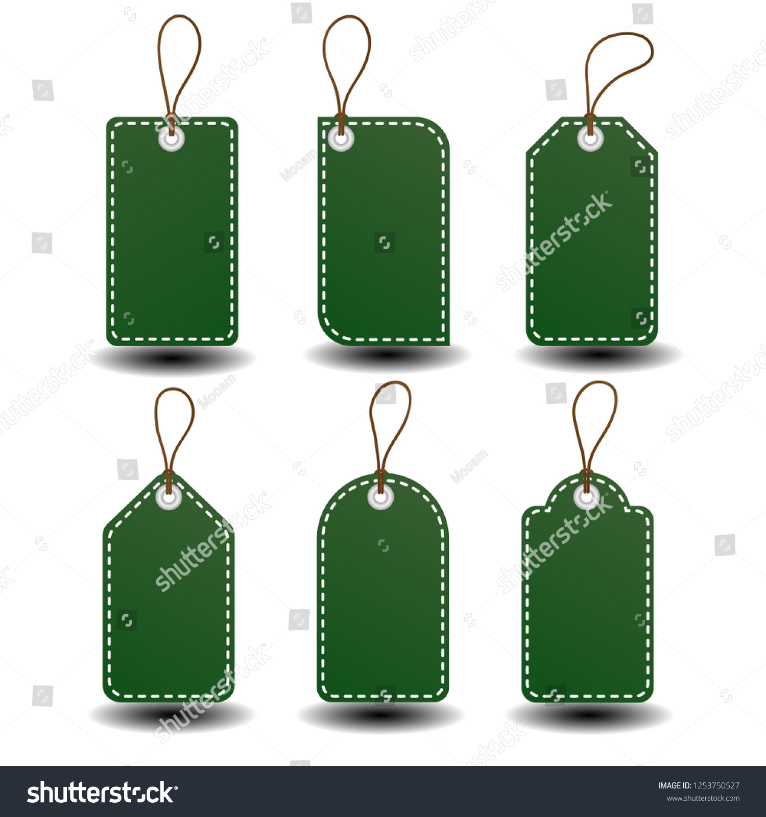 Vector Set Green Tag Label Stock Vector (Royalty Free) 1253750527 ...