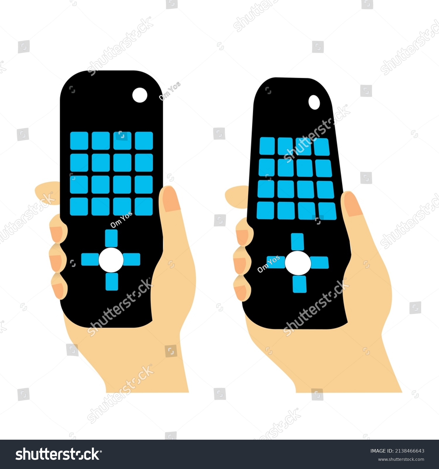 Vector Set 3 Hand Holding Remote Stock Vector (Royalty Free) 2138466643 ...
