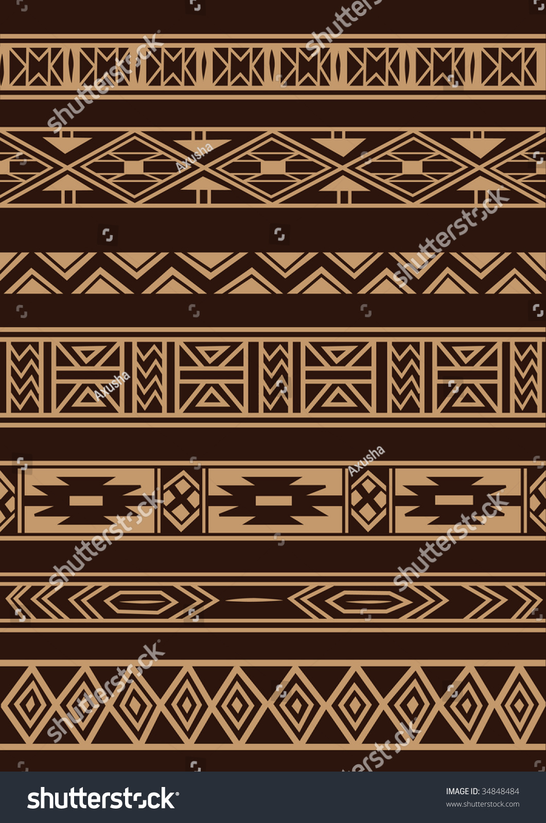 Vector Set Including Ethnic African Stripe Stock Vector (Royalty Free ...