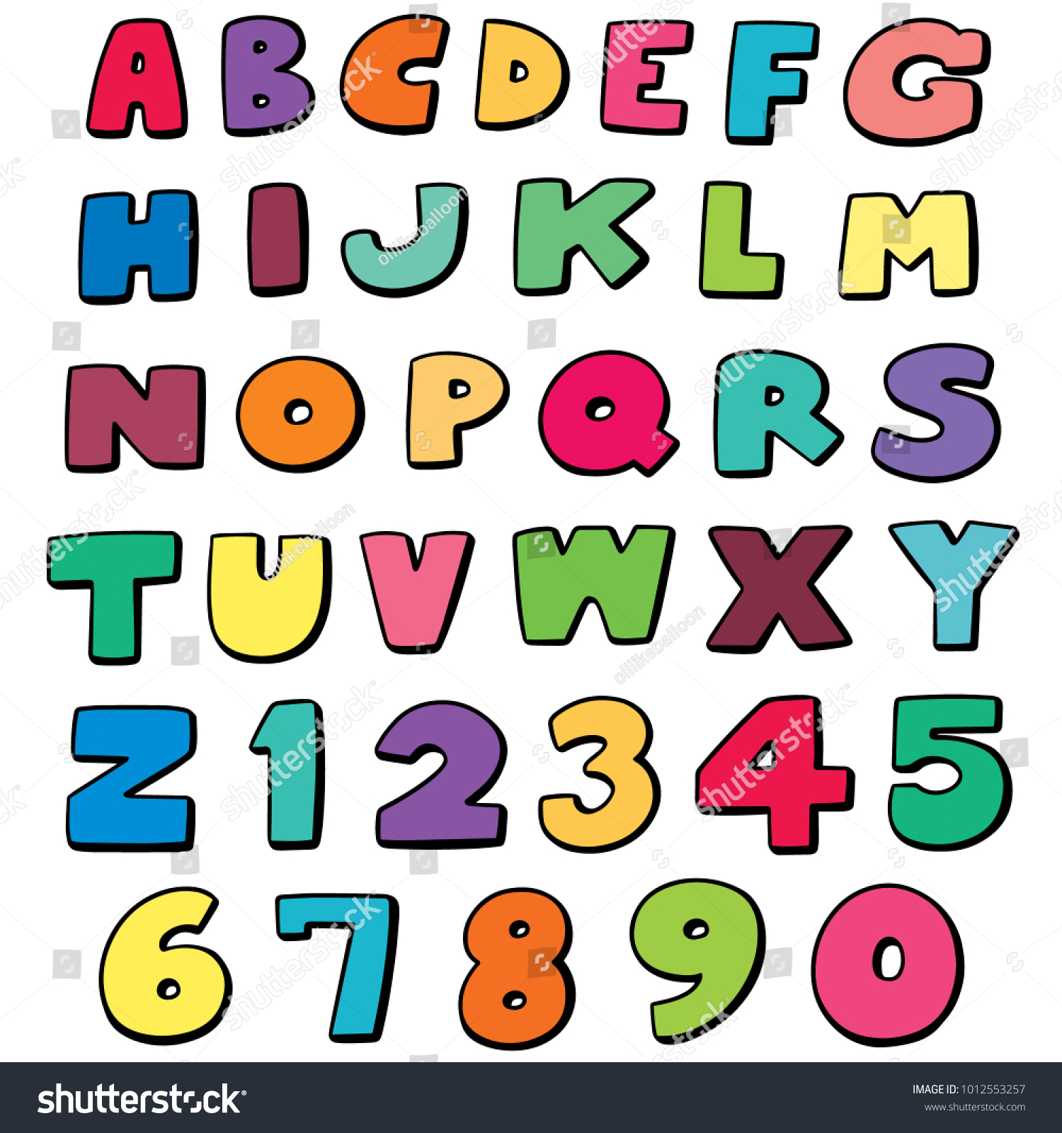 Vector Set Alphabet Number Stock Vector (Royalty Free) 1012553257 Vector Set Alphabet Number Stock Vector (Royalty Free) 1012553257