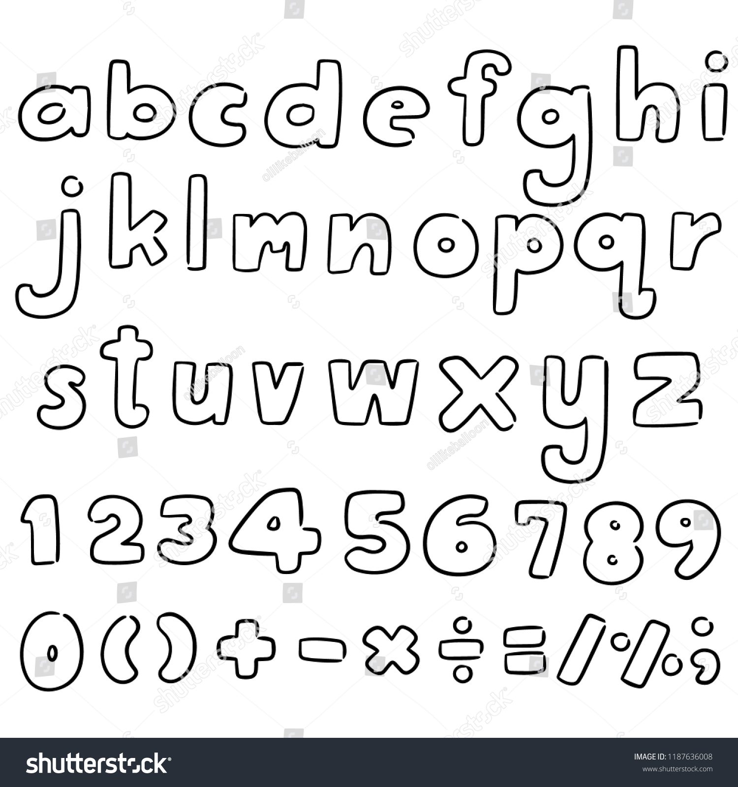 Vector Set Alphabet Number Stock Vector (Royalty Free) 1187636008 Vector Set Alphabet Number Stock Vector (Royalty Free) 1187636008