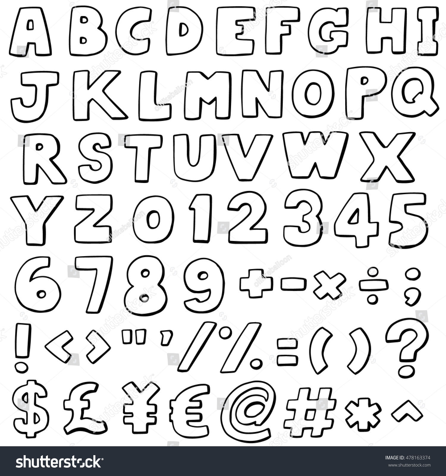 Vector Set Alphabet Number Stock Vector (Royalty Free) 478163374 ... Vector Set Alphabet Number Stock Vector (Royalty Free) 478163374 ...