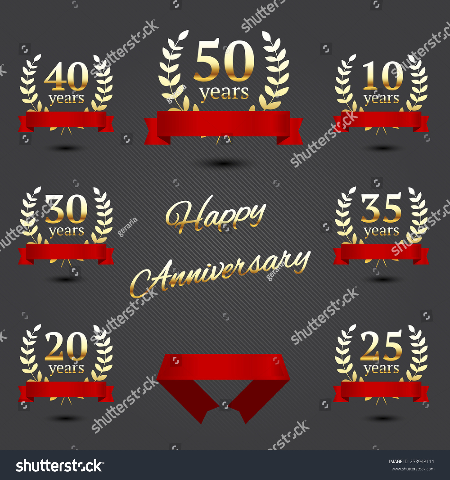 Vector Set Anniversary Elements: เวกเตอร์สต็อก (ปลอดค่าลิขสิทธิ์ ...