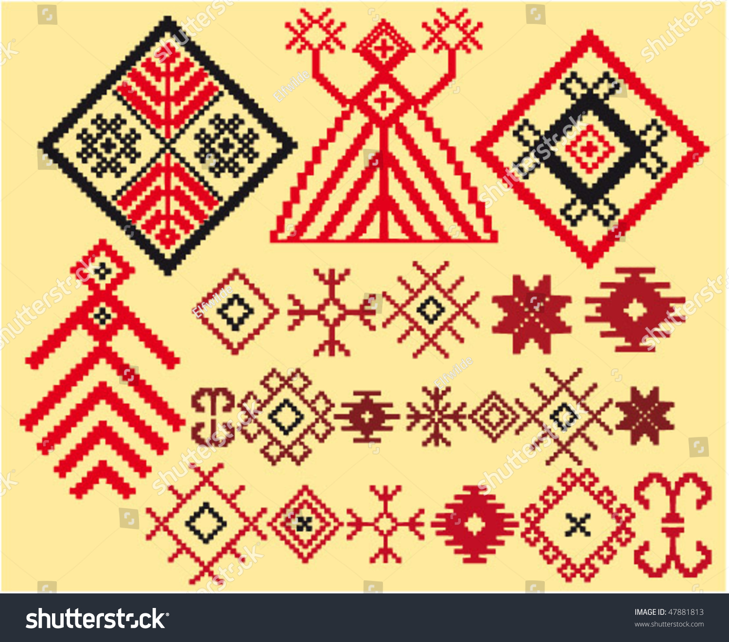 Vector Set Authentic Baltic Weaving Patterns Stock Vector (Royalty Free ...