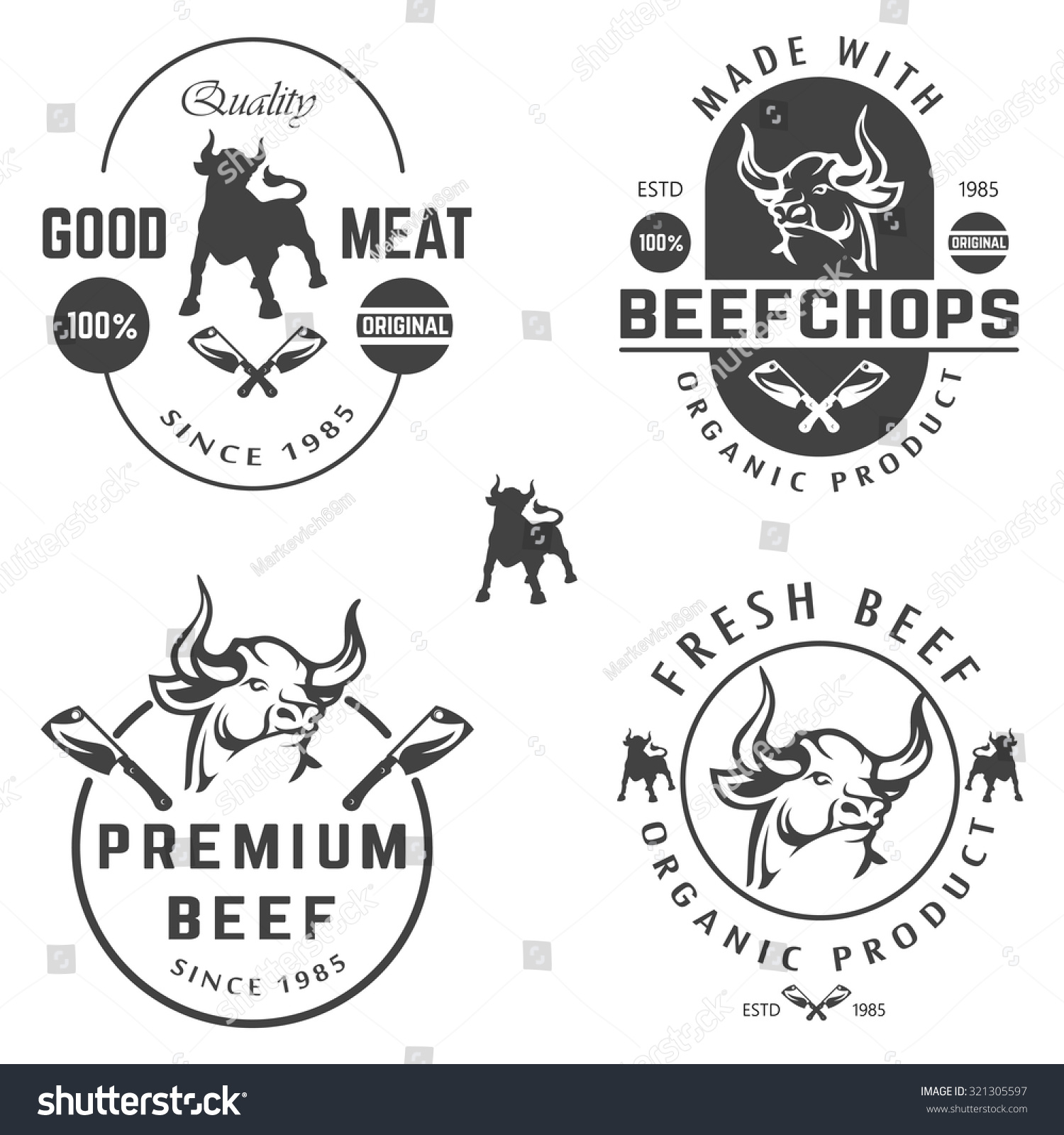 Vector Set Beef Labels Badges Design 库存矢量图（免版税）321305597 | Shutterstock