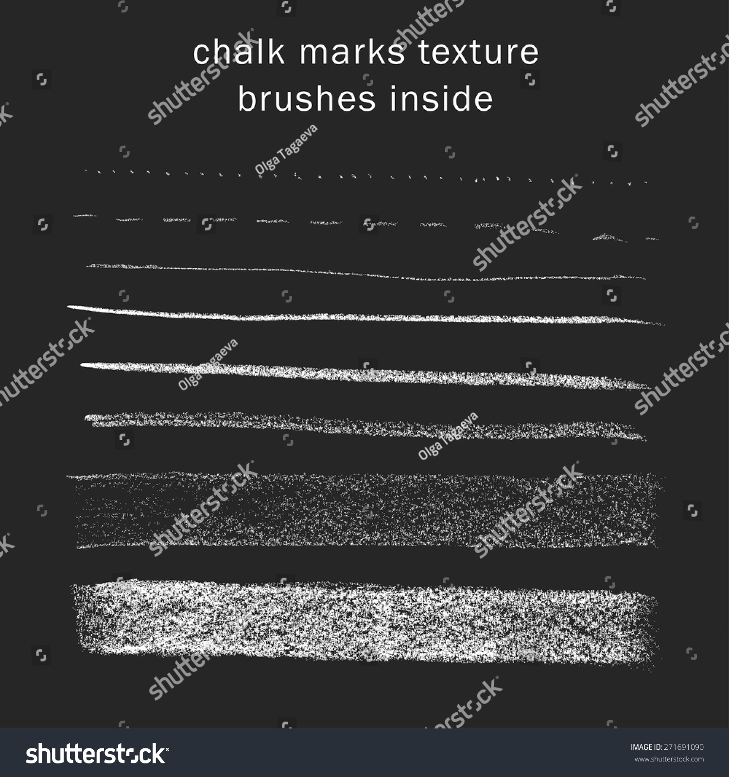 Vector Set Chalk Marks Texture Brushes Stock Vector (Royalty Free ...