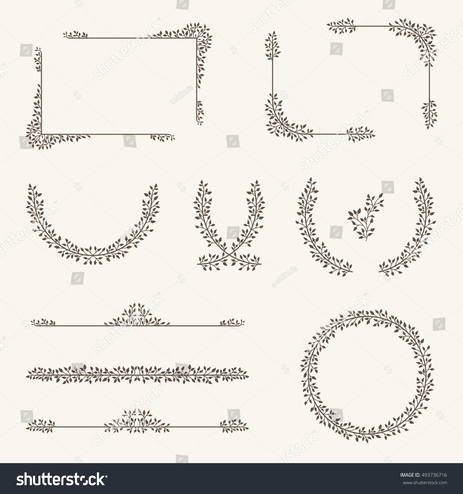 Vector Set Decorative Elements Border Page Stock Vector (Royalty Free ...