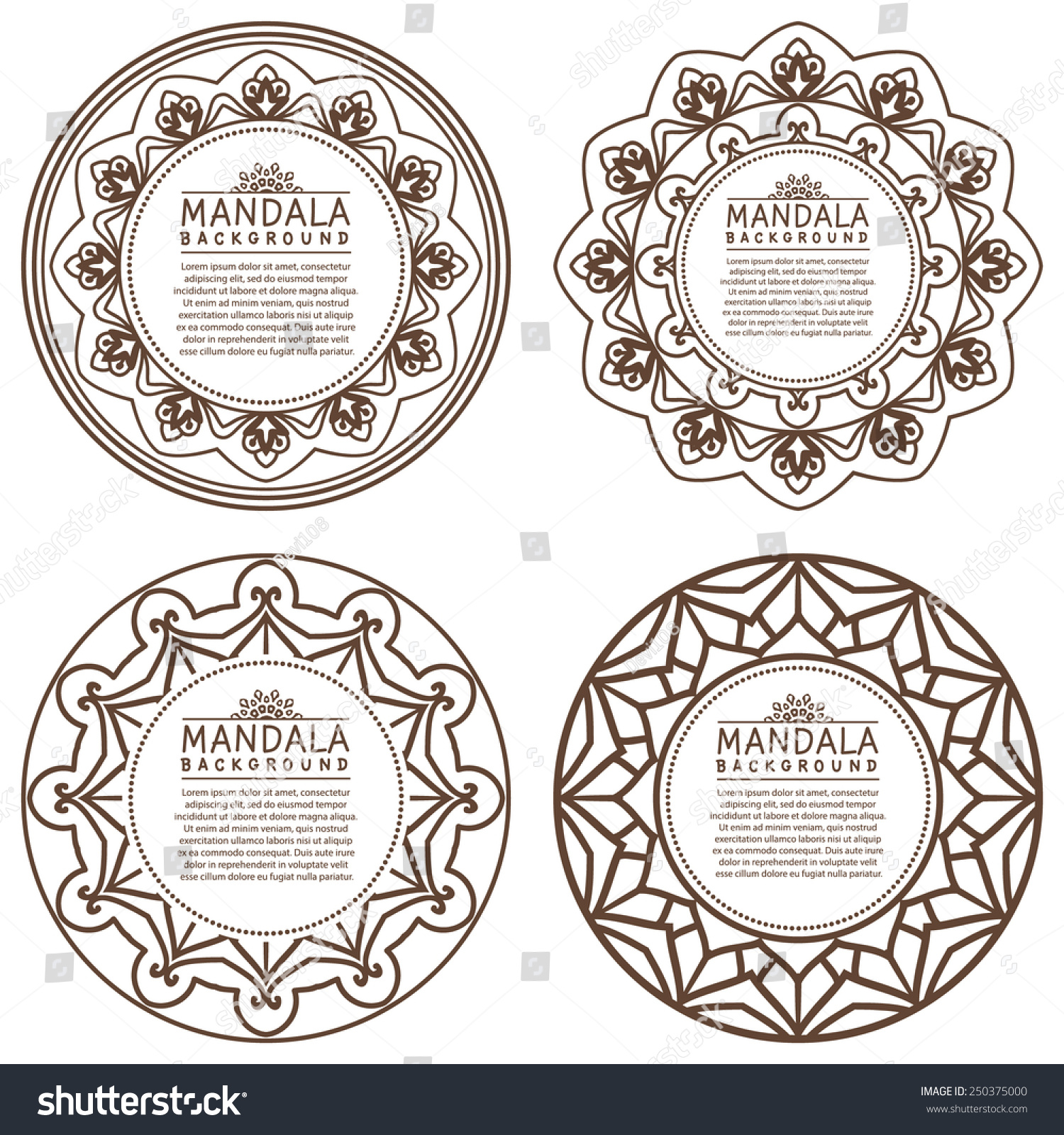 Vector Set Design Elements Ornate Circle Stock Vector (Royalty Free ...