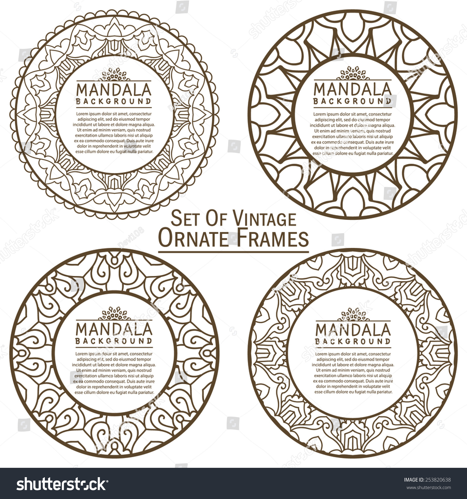 Vector Set Design Elements Ornate Circle Stock Vector (Royalty Free ...