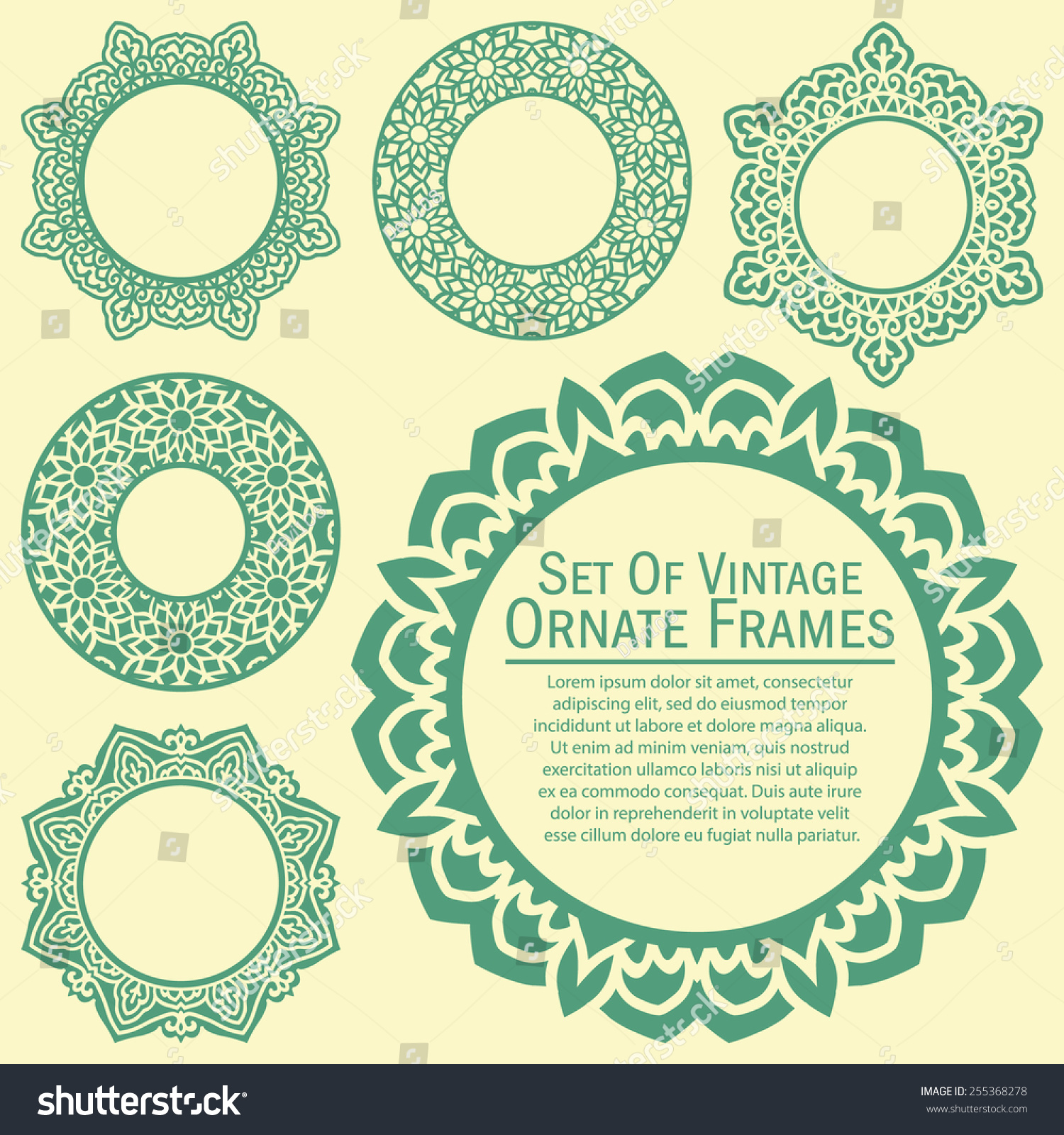 Vector Set Design Elements Ornate Circle Stock Vector (Royalty Free ...