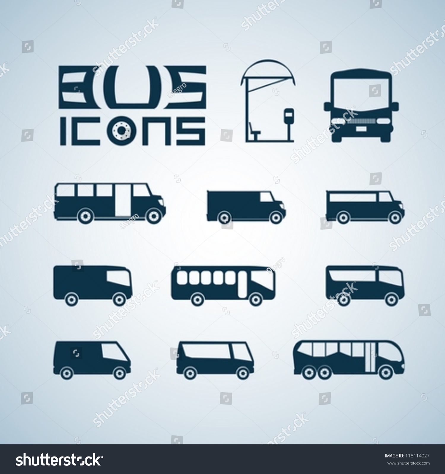 Vector Set Different Bus Stock Vector (Royalty Free) 118114027