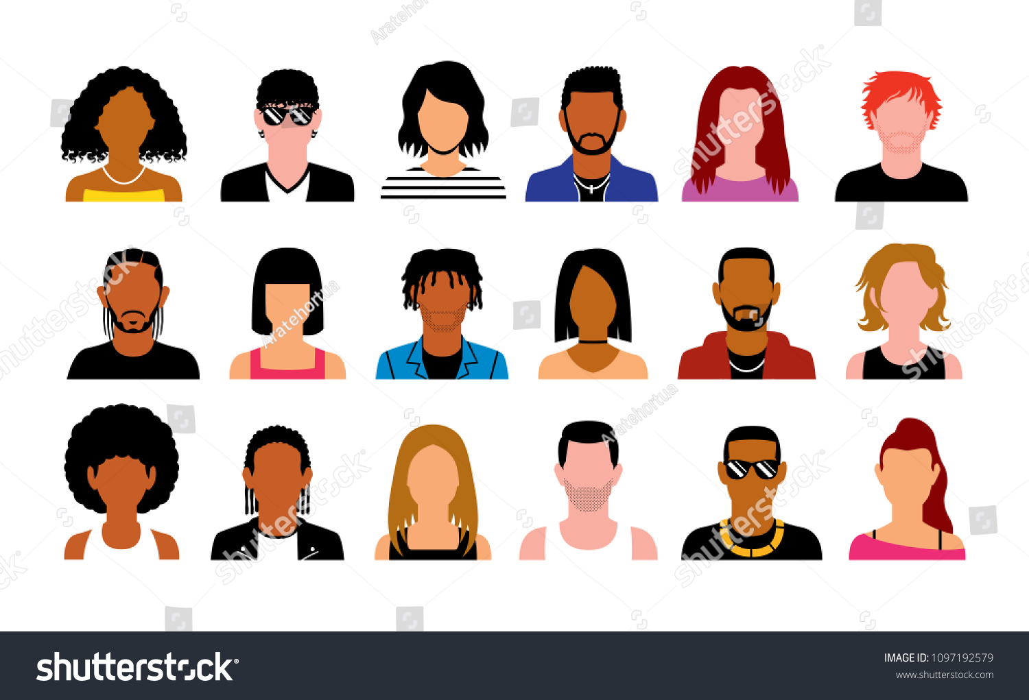 Vector Set Different Characters Isolated On Stock Vector (Royalty Free ...