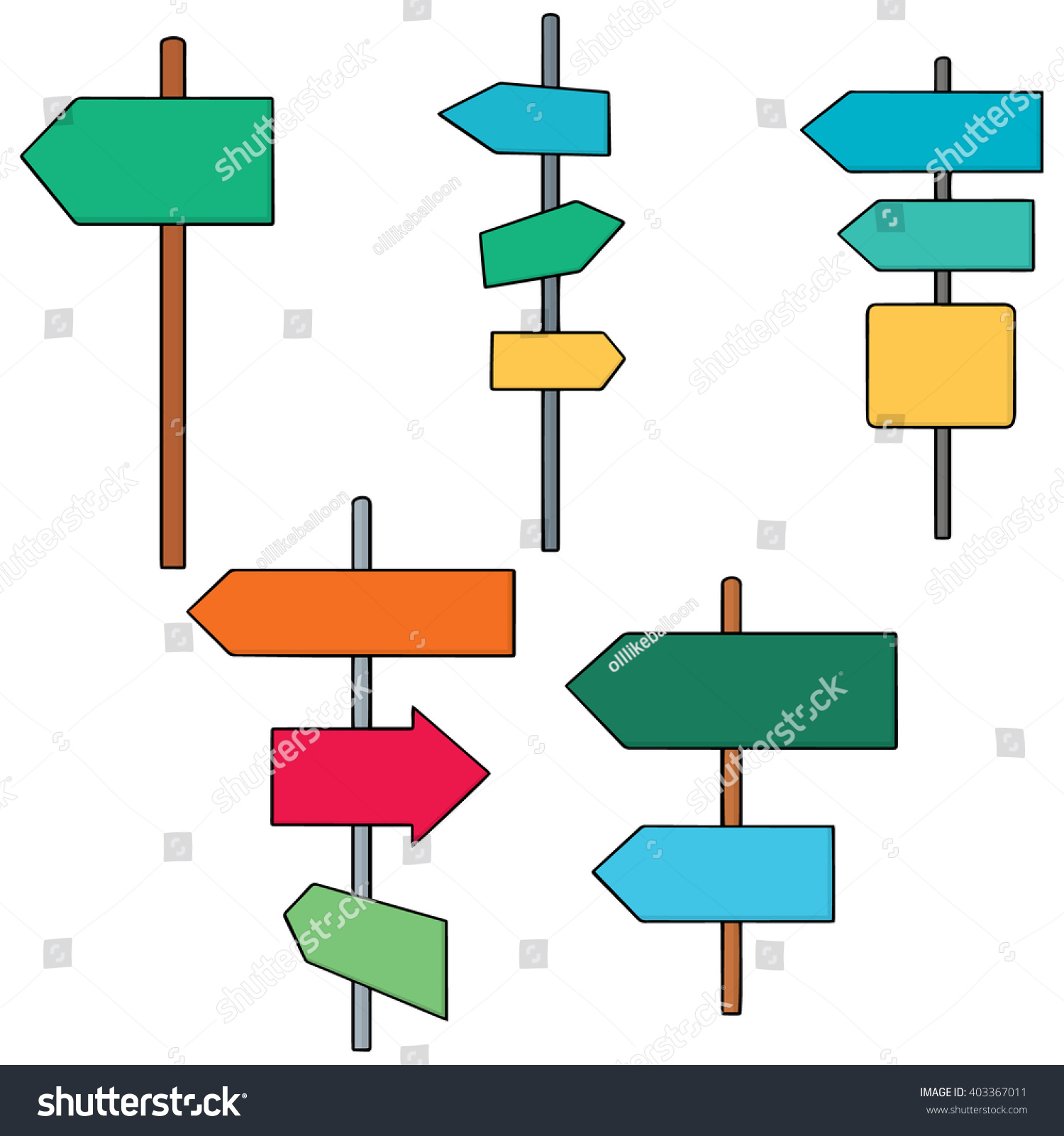 Vector Set Direction Post Stock Vector (Royalty Free) 403367011