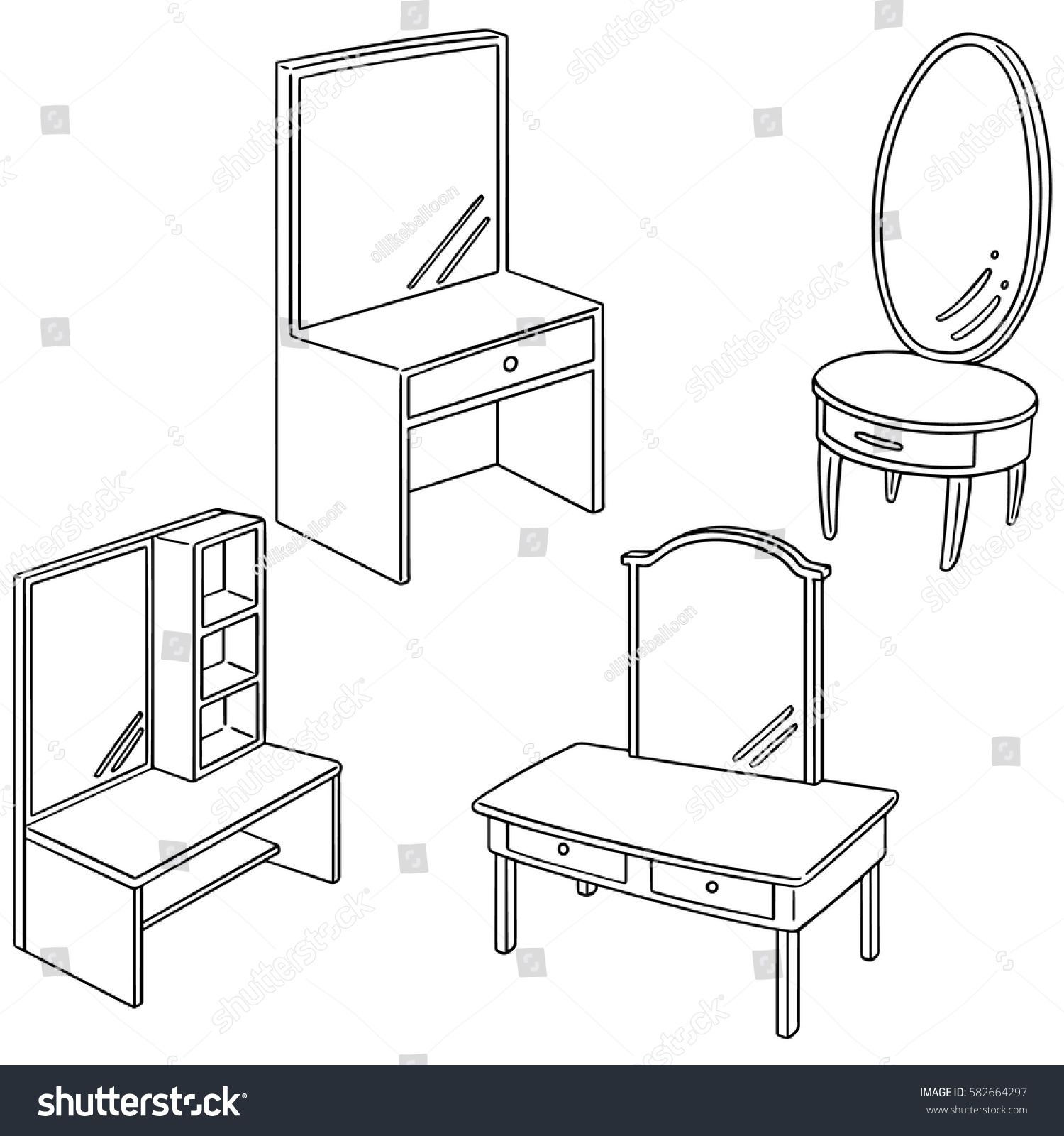 Vector Set Dressing Table Stock Vector (Royalty Free) 582664297