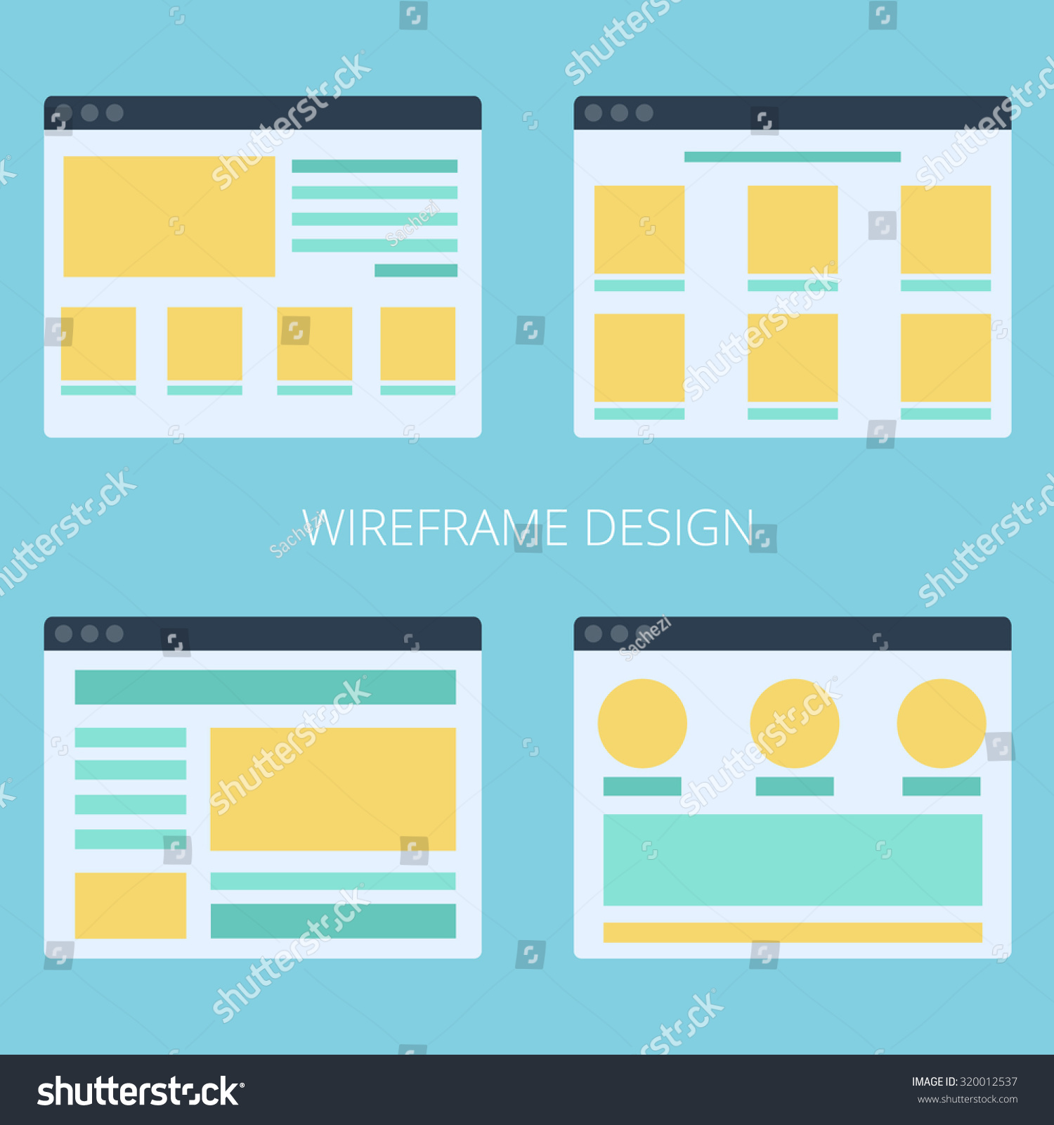 Vector Set Flat Website Templates: vector de stock (libre de regalías ...