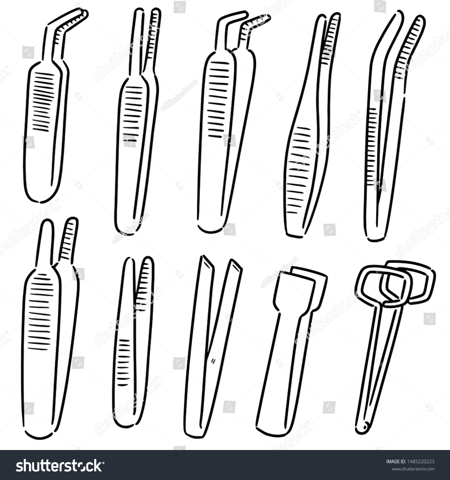 Vector Set Forceps Cartoon: vector de stock (libre de regalías ...