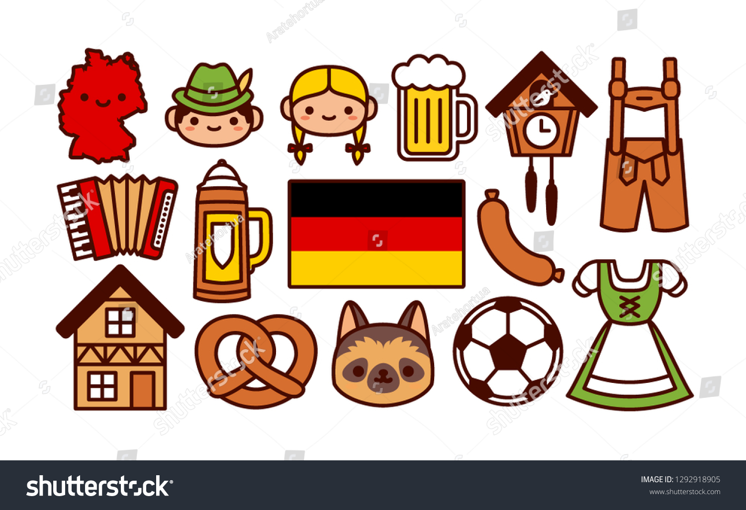 Vector Set Germany Cartoon Icons Isolated Stock Vector (Royalty Free ... Vector Set Germany Cartoon Icons Isolated Stock Vector (Royalty Free ...