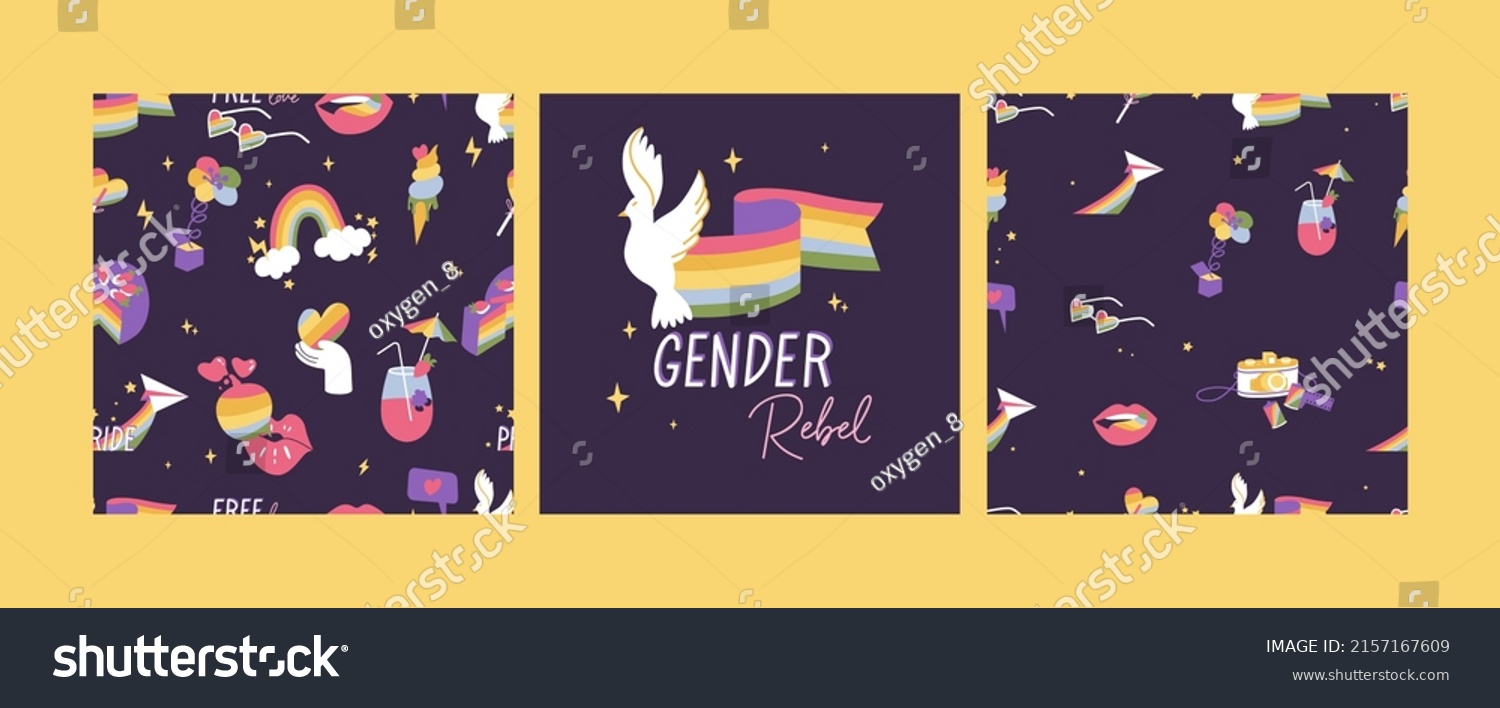 Vector Set Lgbtq Community Symbols Icons Stock Vector Royalty Free