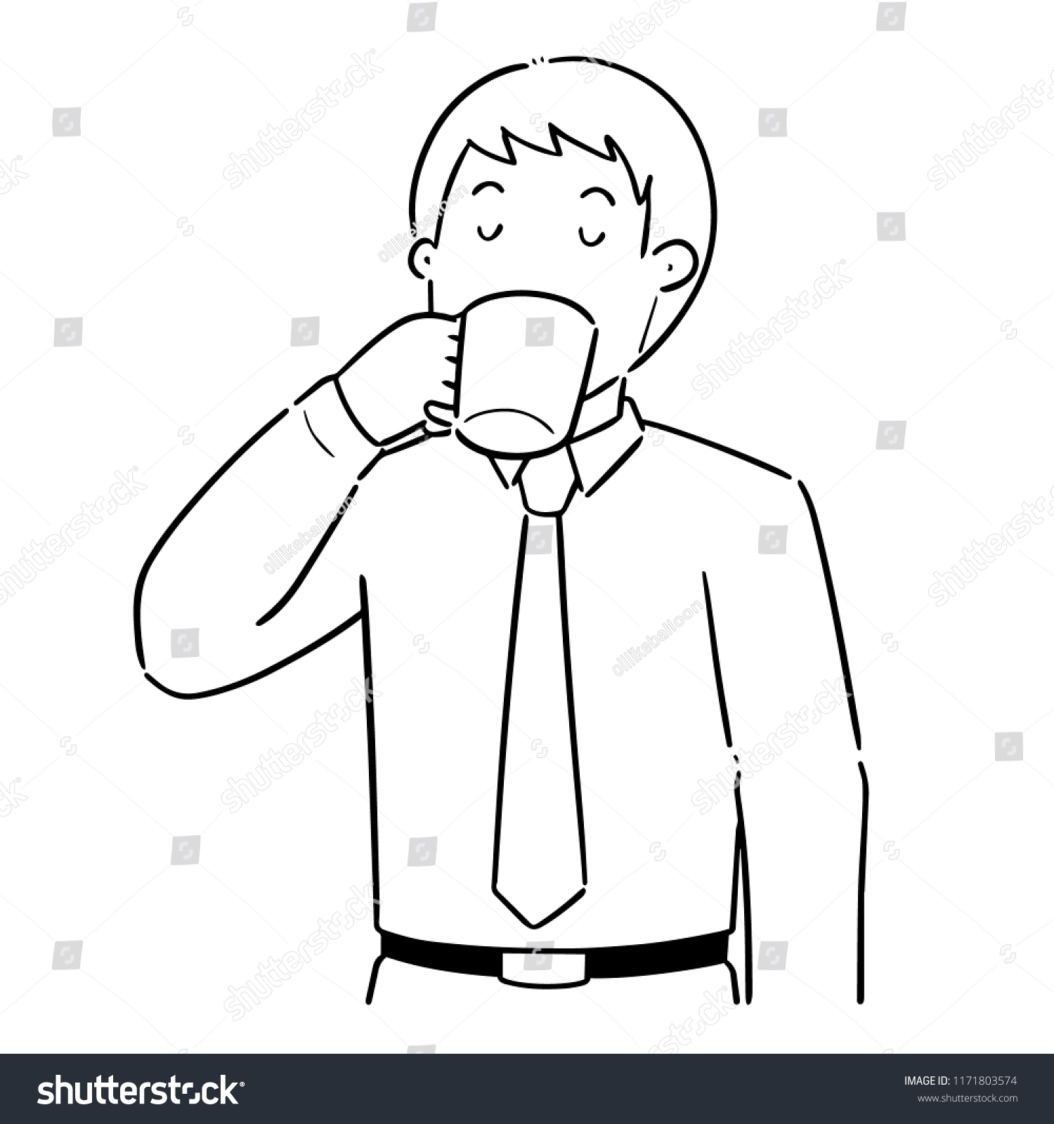 Vector Set Man Drinking Stock Vector (Royalty Free) 1171803574 ...
