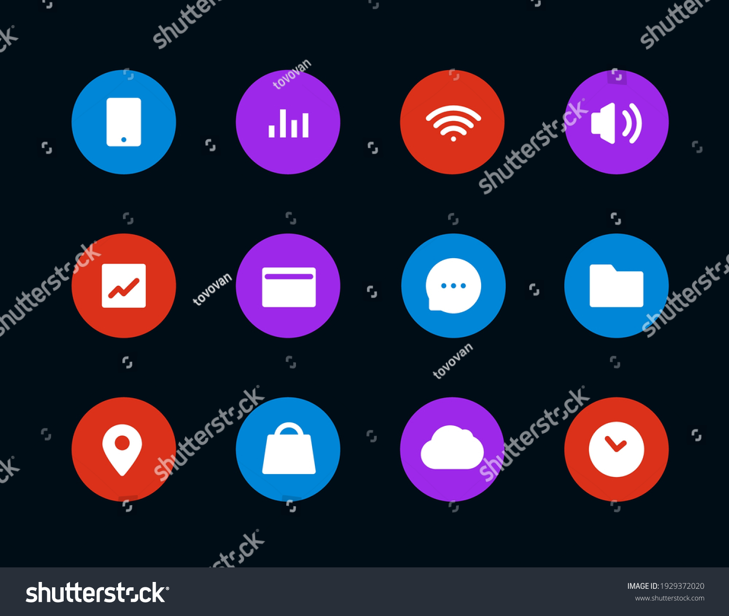 Vector Set Minimalistic Interface Icons Stock Vector (Royalty Free ...
