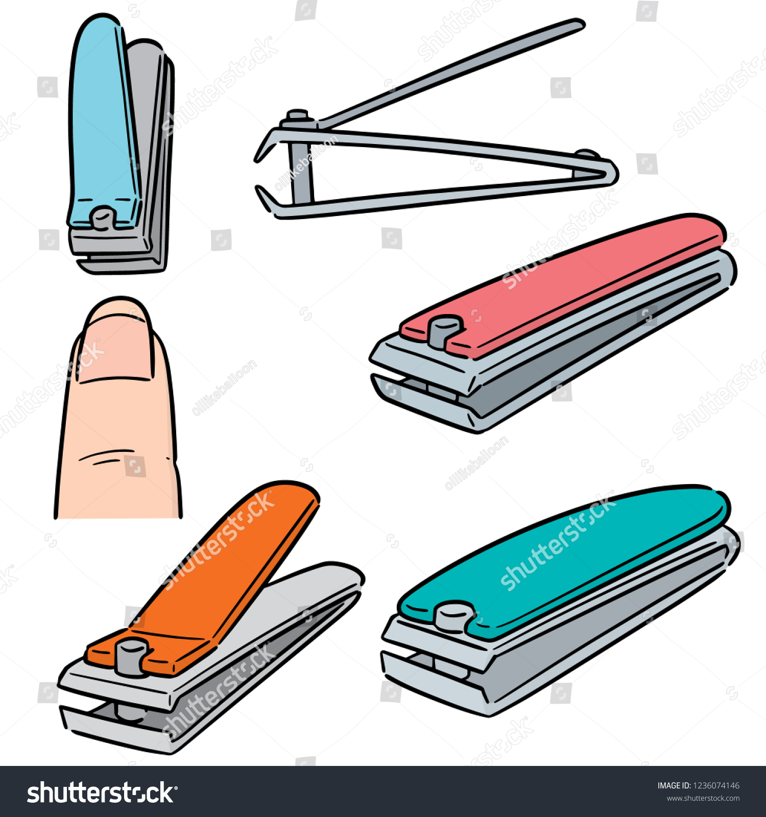 Vector Set Nail Clipper Stock Vector (Royalty Free) 1236074146